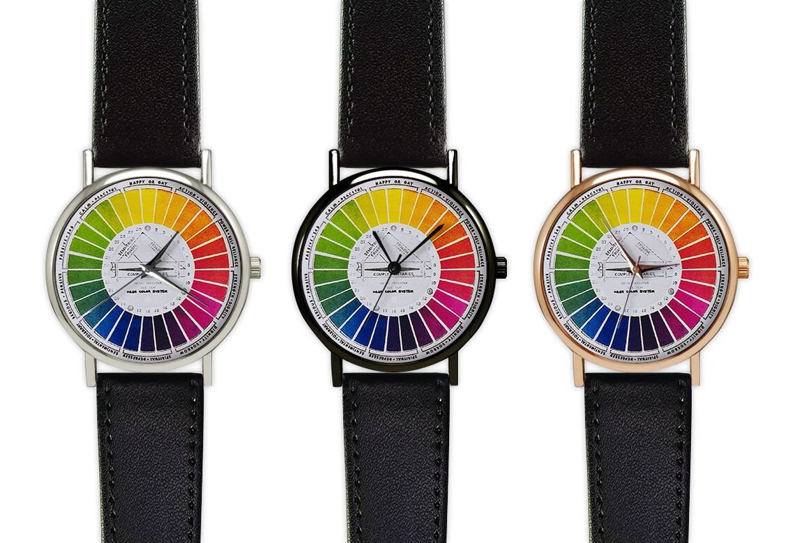 Vintage Color Wheel Art Leather Watch Women's / | Etsy