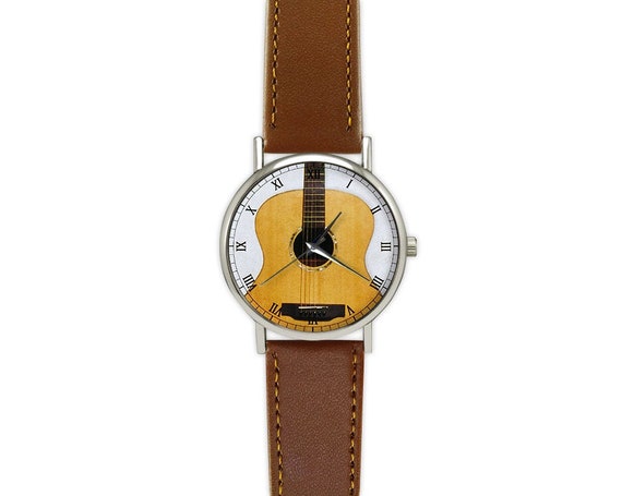 Acoustic Guitar Watch Leather Watch Ladies Watch | Etsy
