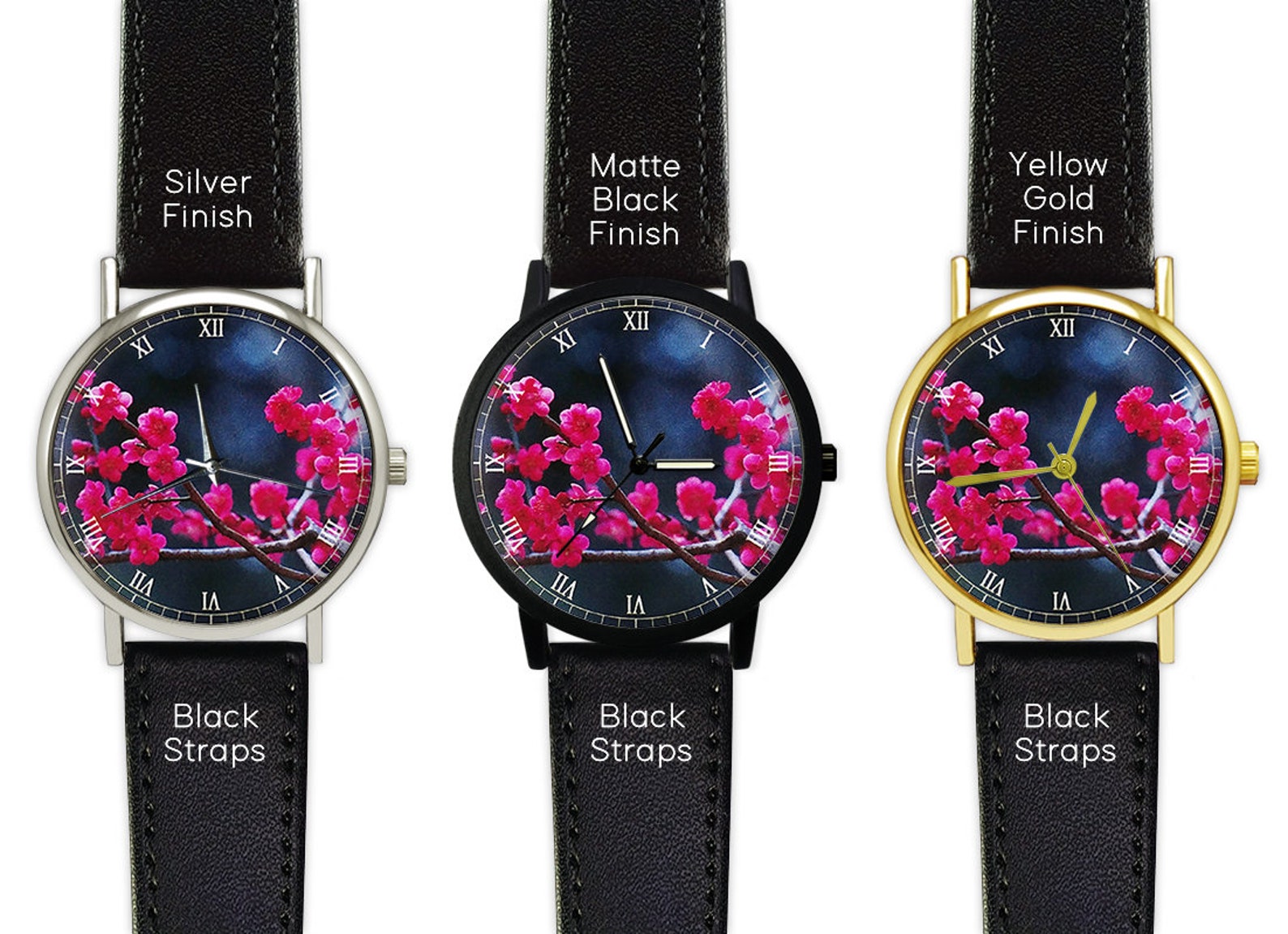 Cherry Blossoms Flower Watch Leather Watch Ladies Watch - Etsy