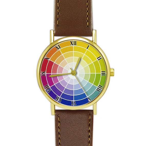 Color Wheel Watch Art Leather Watch Women's Watch | Etsy