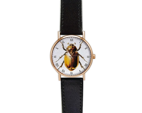 Vintage Beetle Watch Insect Leather Watch Ladies Watch | Etsy