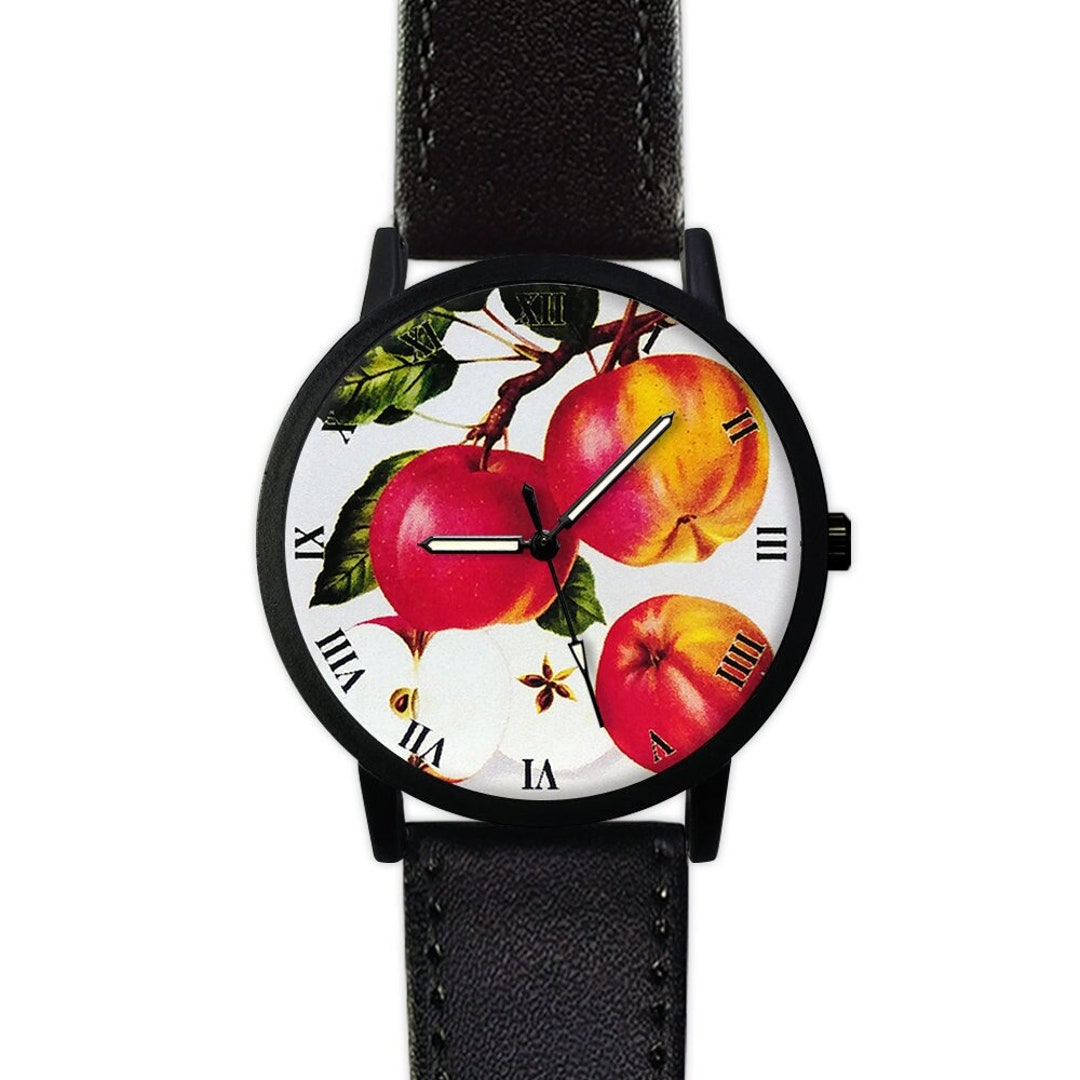 Apple Watch: Vintage Fruit Design, Leather Band - Etsy