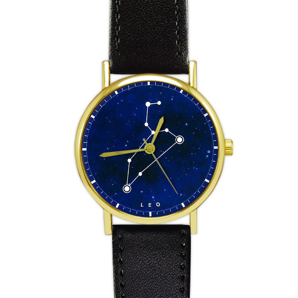 Leo Constellation Watch Lion Leather Watch Ladies Watch | Etsy