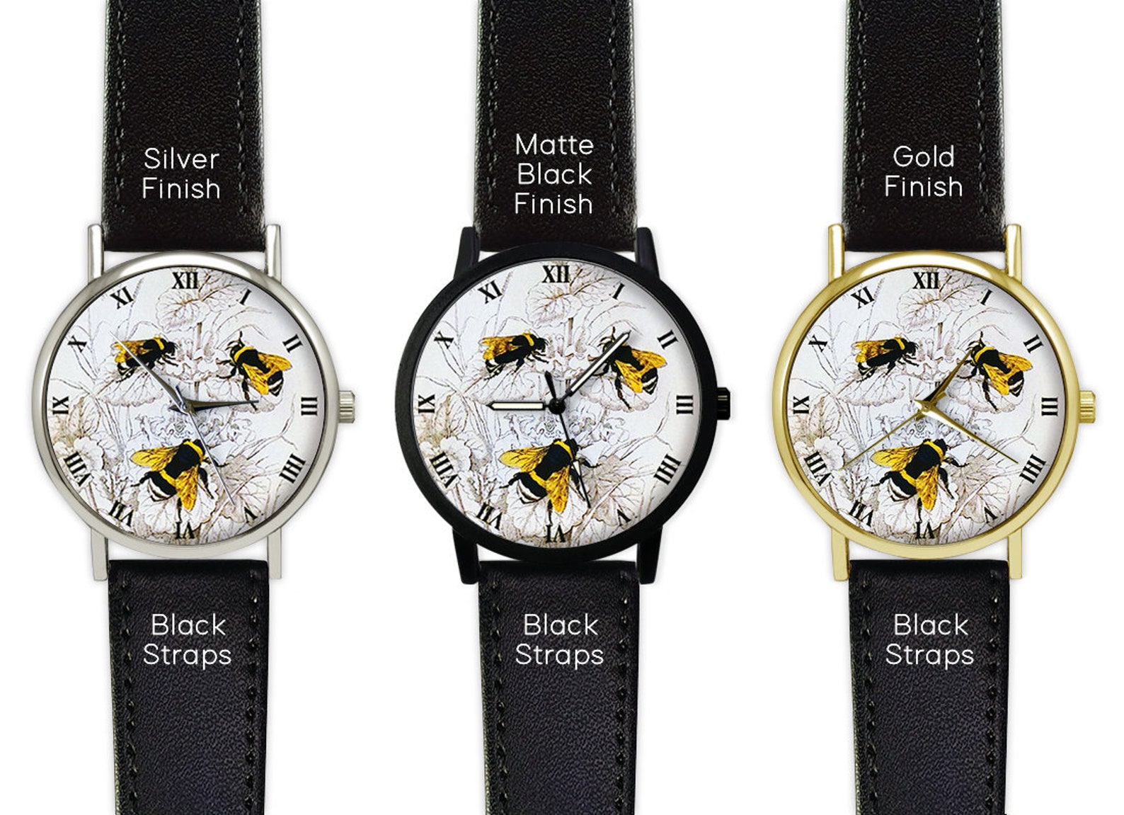 Honey Bee Watch, Bumblebee Wristwatch, Nature Lover Gift, Vintage Style ...