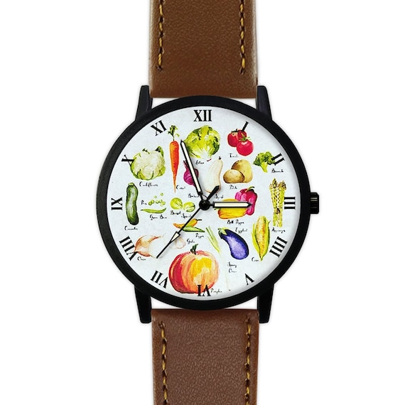 Vegetables Watch Vintage Style Kitchen Chef Leather | Etsy
