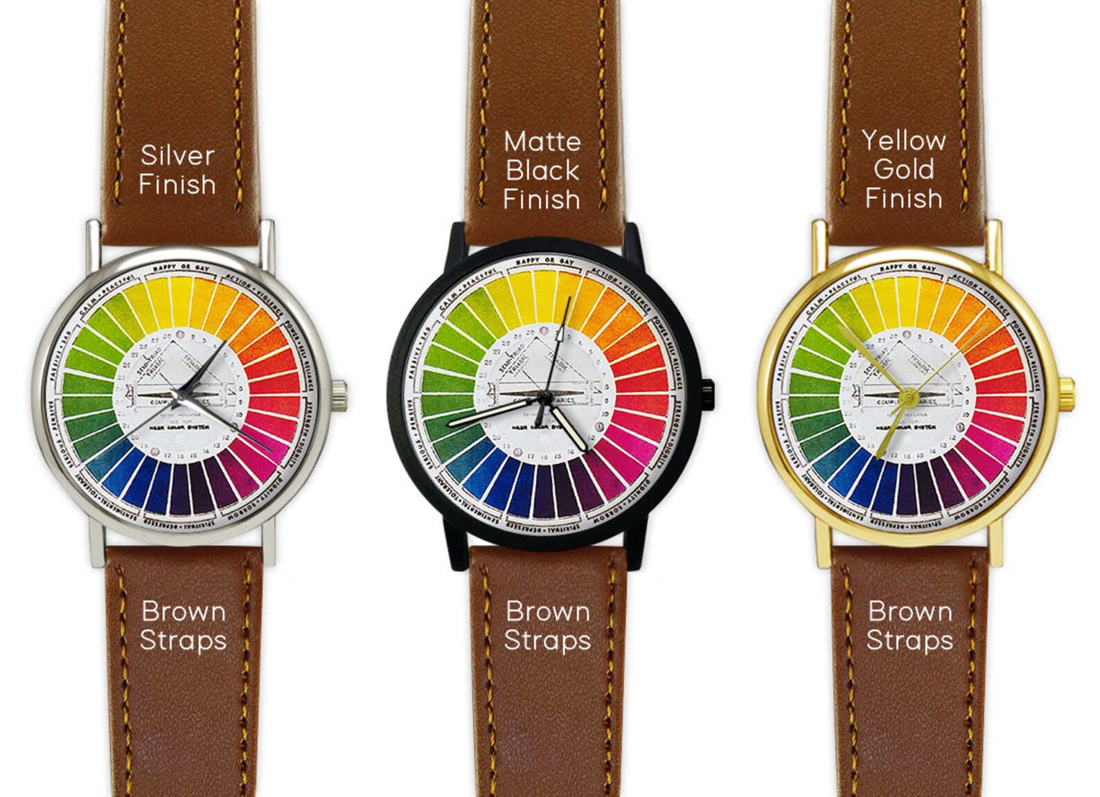 Vintage Color Wheel Art Leather Watch Women's / | Etsy