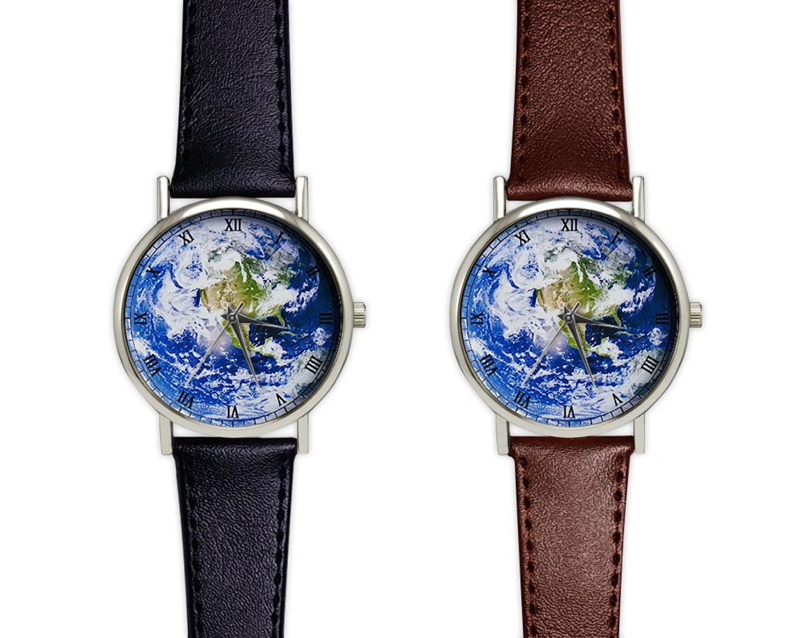Earth Watch Blue Planet Watch Leather Watch Ladies Watch | Etsy