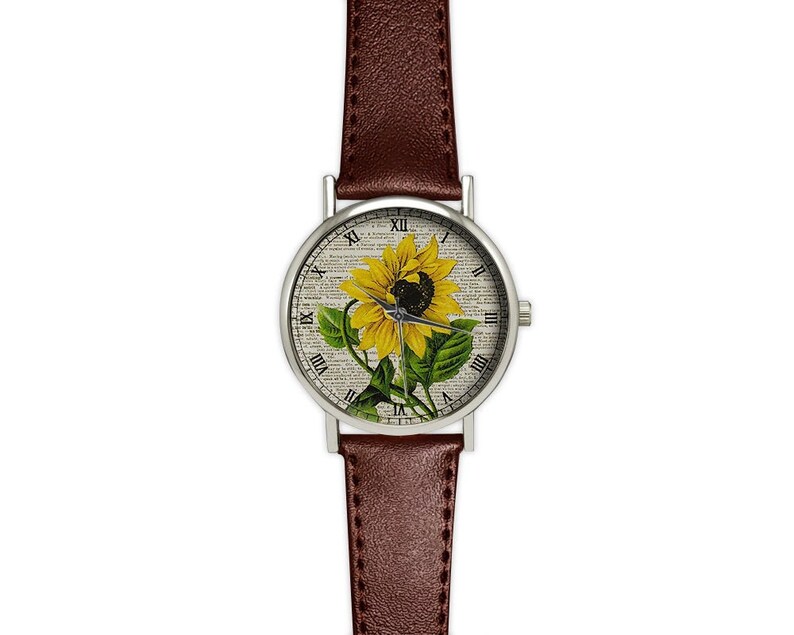 Sunflower Flower Watch Floral Botanical Women's | Etsy