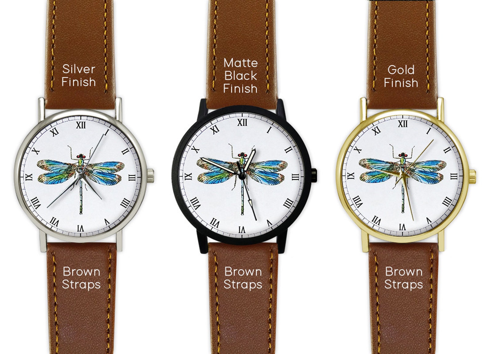 Vintage Dragonfly Watch Classic Leather Watch Ladies Watch - Etsy