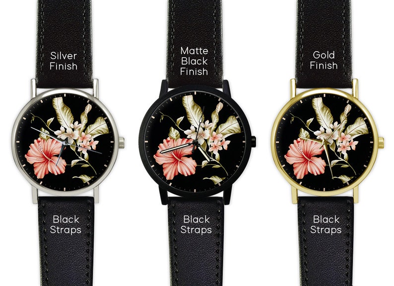 Hibiscus Flower Watch Floral Women's Watch Ladies - Etsy