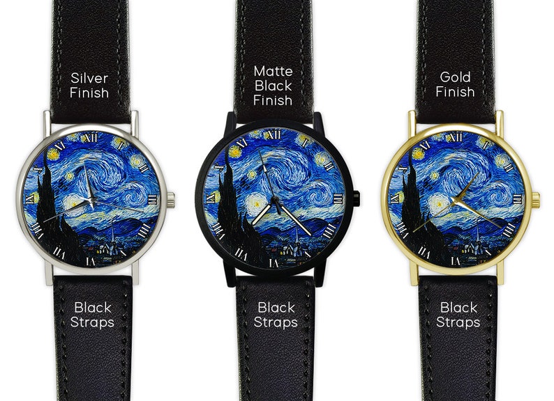 Van Gogh Starry Night Watch - Fine Art Wristwatch for Men & Women ...