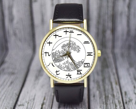 Great Wave off Kanagawa with Japanese Numerals Watch Ladies | Etsy