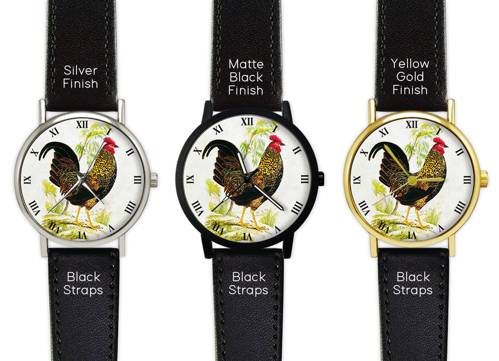 Vintage Grey Jungle Fowl Watch Chicken Classic Style - Etsy