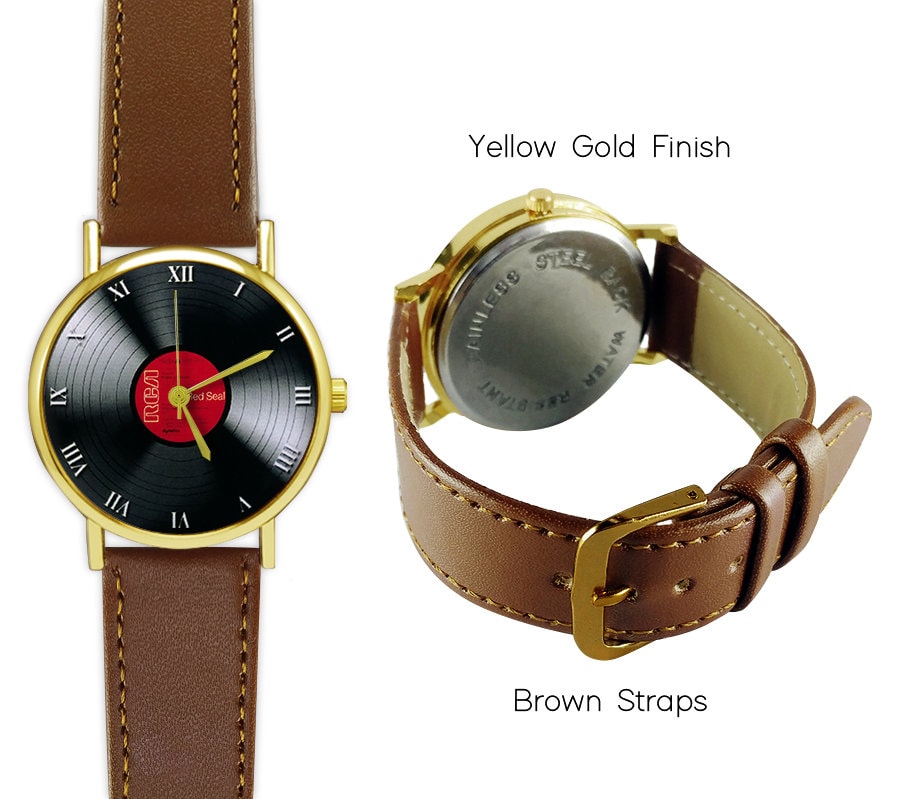 Vintage Vinyl Record Watch RED Label Leather Watch | Etsy