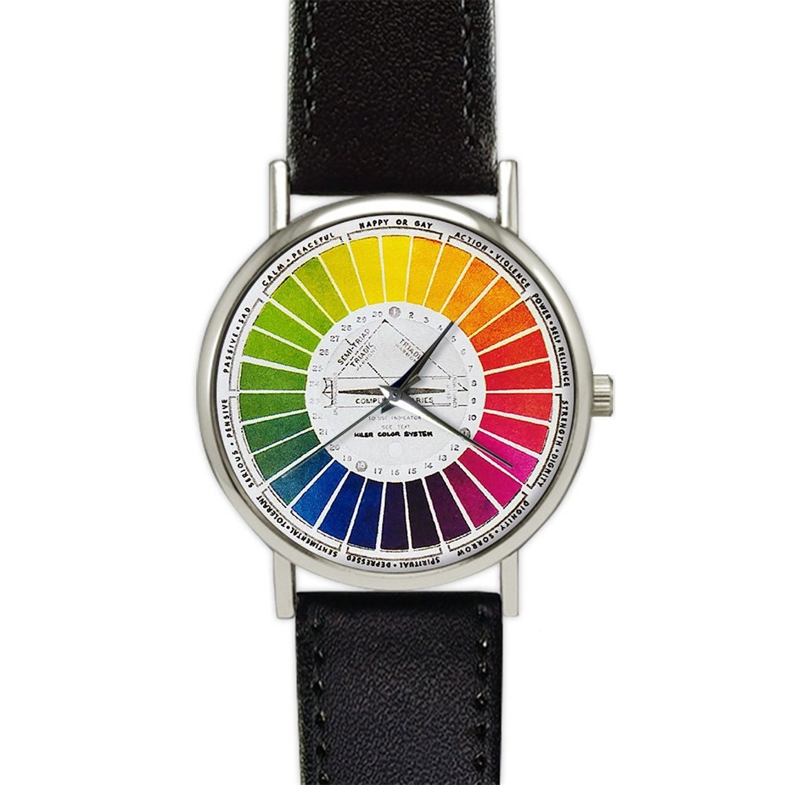 Vintage Color Wheel Art Leather Watch Women's / - Etsy