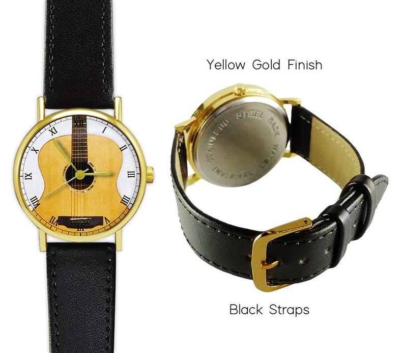 Acoustic Guitar Watch Leather Watch Ladies Watch | Etsy