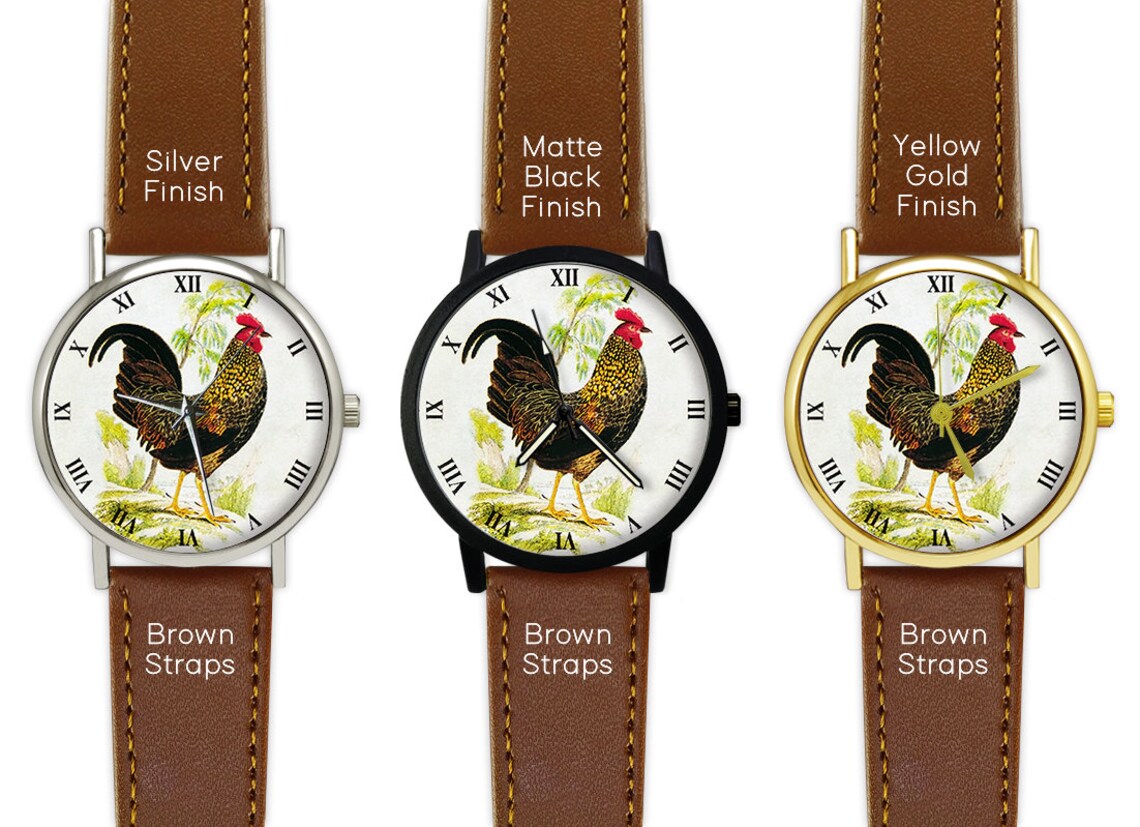 Vintage Grey Jungle Fowl Watch Chicken Classic Style - Etsy