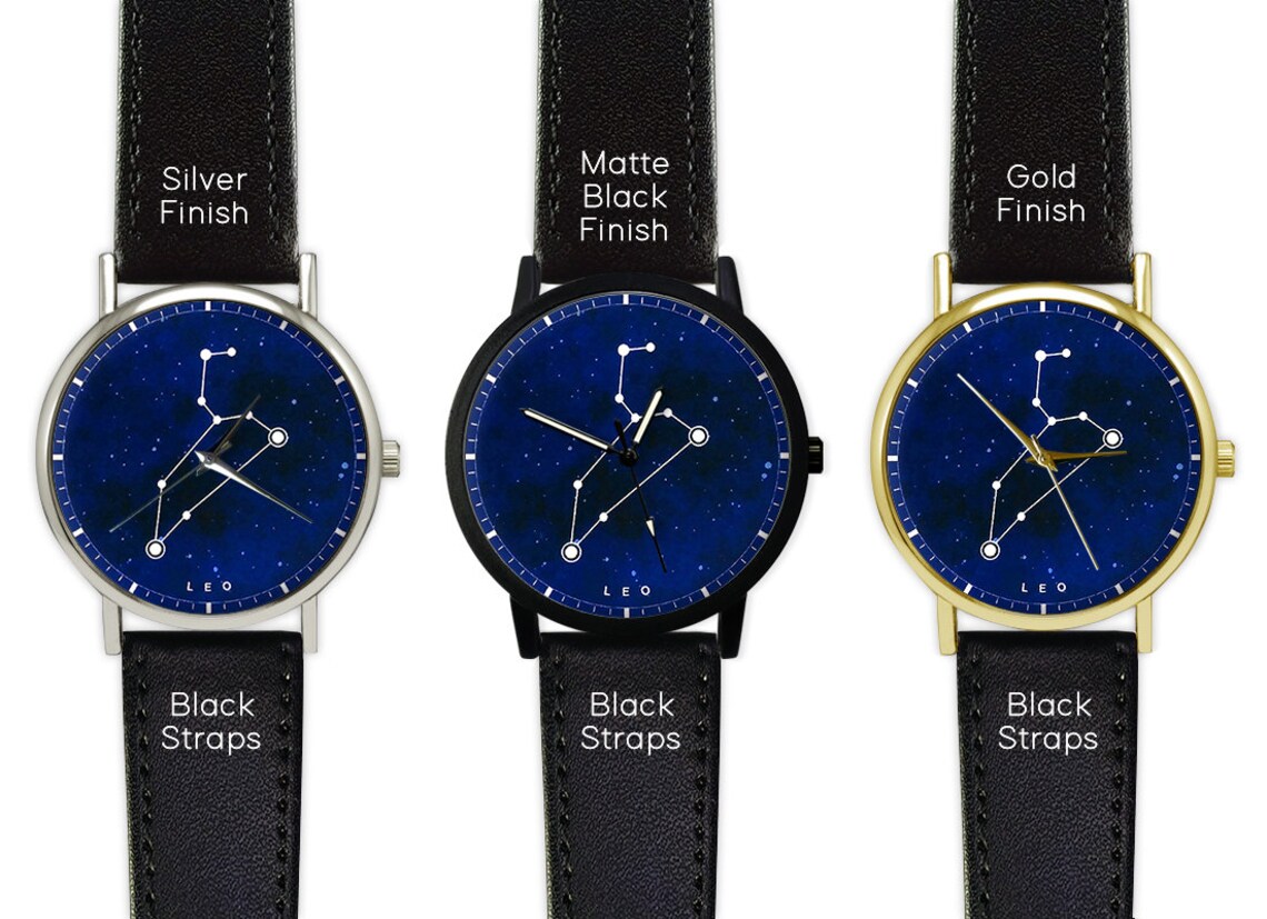 Leo Constellation Watch Lion Leather Watch Ladies Watch - Etsy