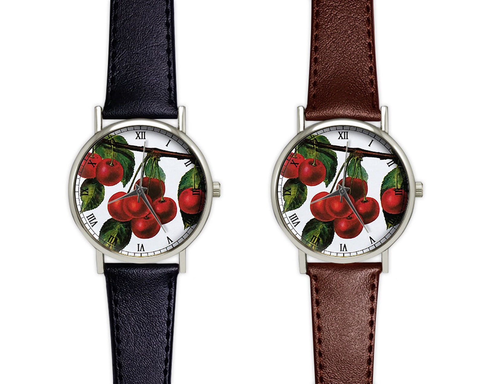 Vintage Cherry Fruit Watch Classic Leather Watch Ladies | Etsy