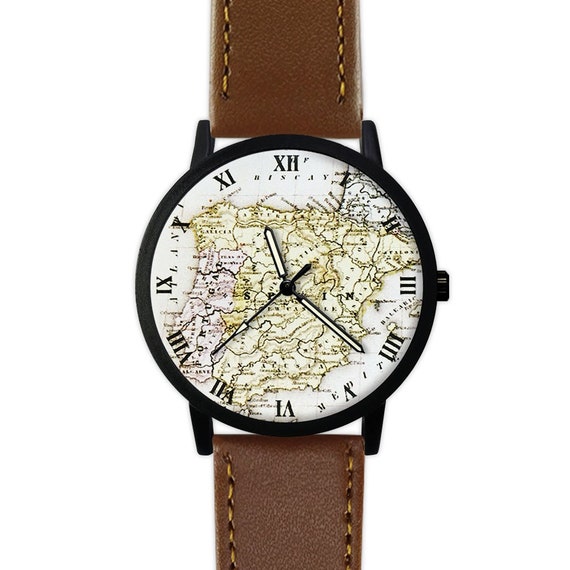 Vintage SPAIN Map Watch Europe Map Ladies Watch - Etsy