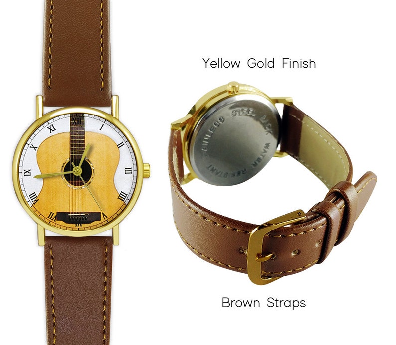 Acoustic Guitar Watch Leather Watch Ladies Watch | Etsy