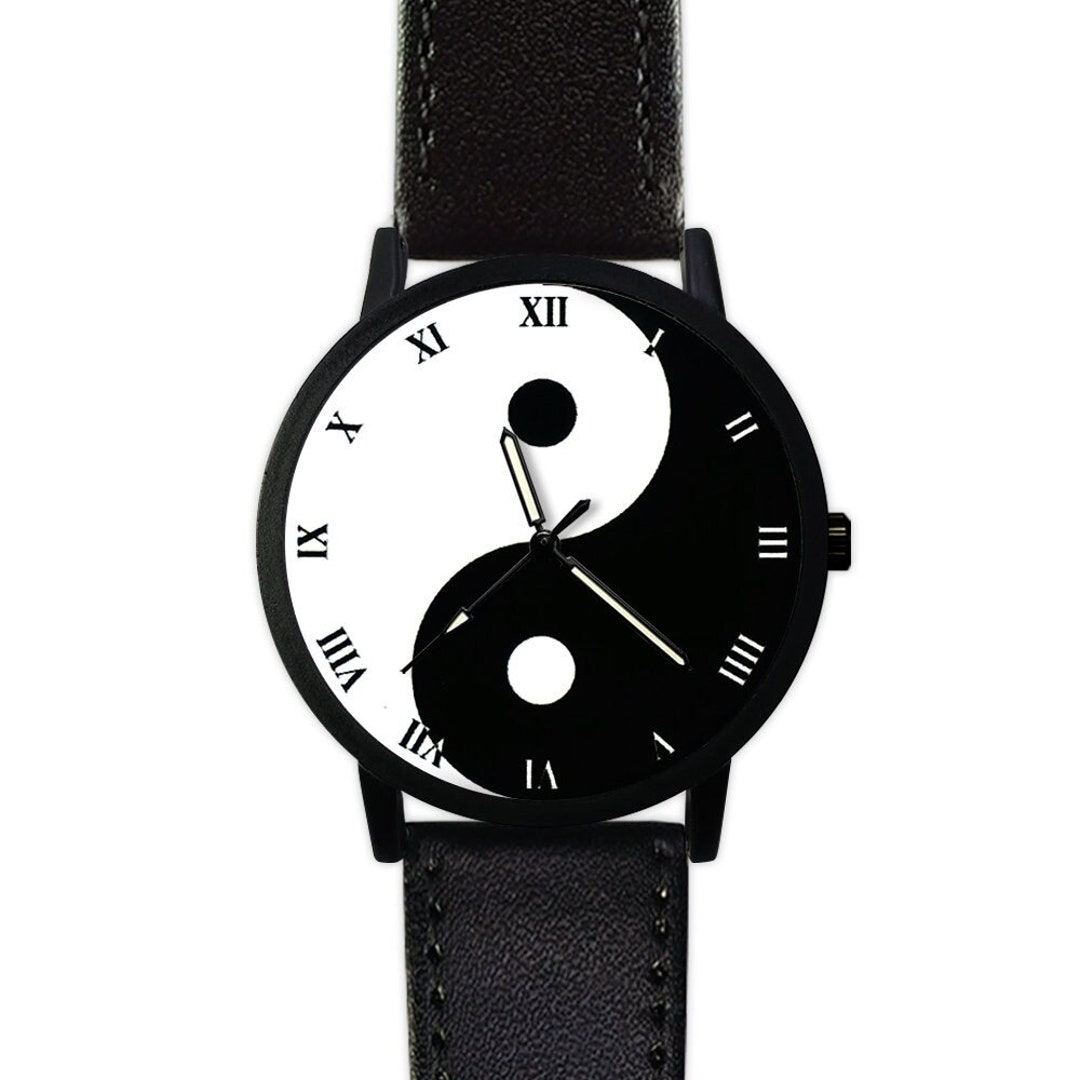 Yin Yang Symbol Watch | Black and White | Leather Watch | Ladies Watch ...