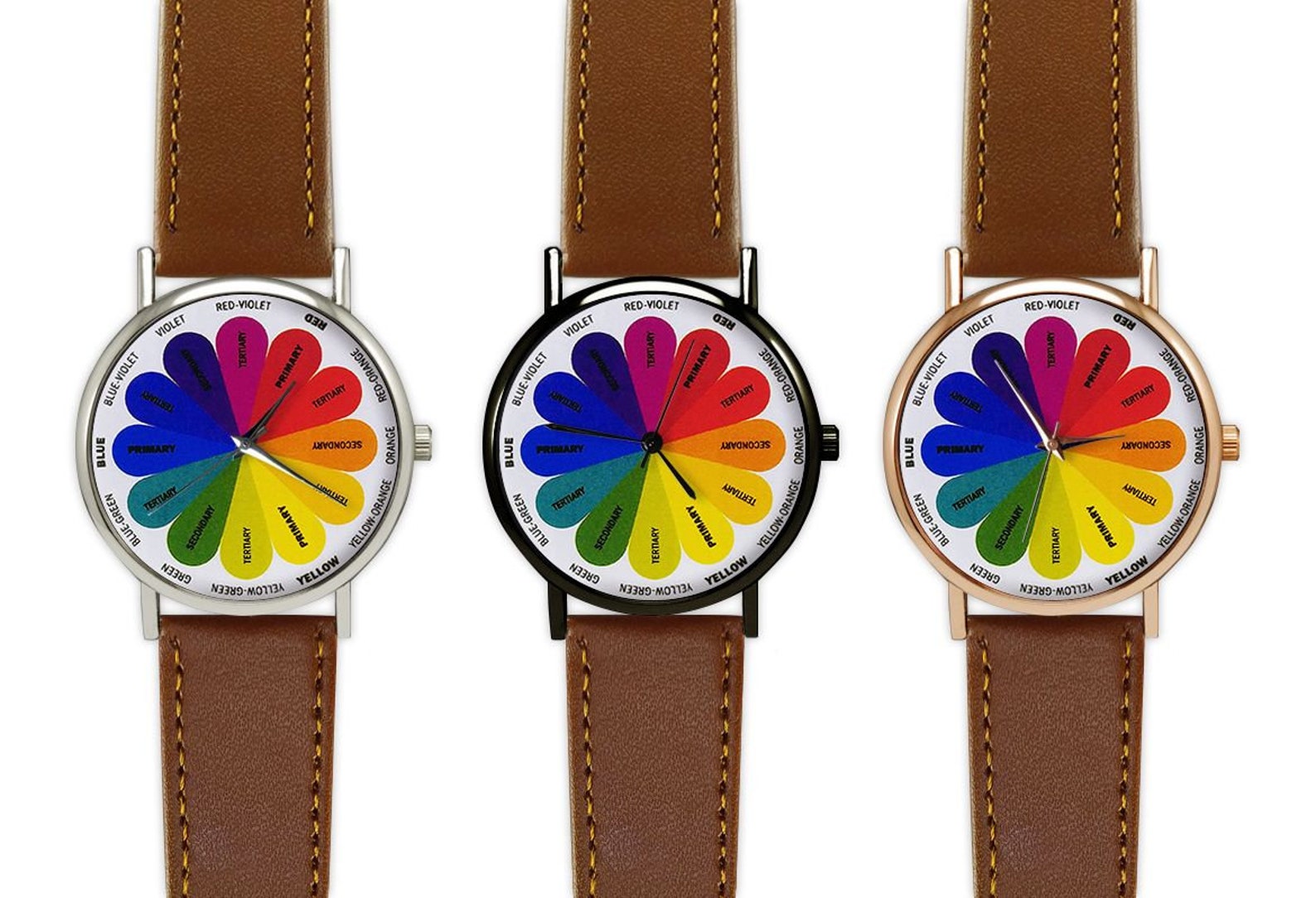 Color Wheel Watch Art Leather Watch Men's Watch | Etsy