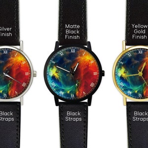 Colorful Nebula Space Watch Leather Watch Ladies Watch | Etsy