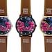 Cherry Blossoms Flower Watch Leather Watch Ladies Watch Women's Watch ...