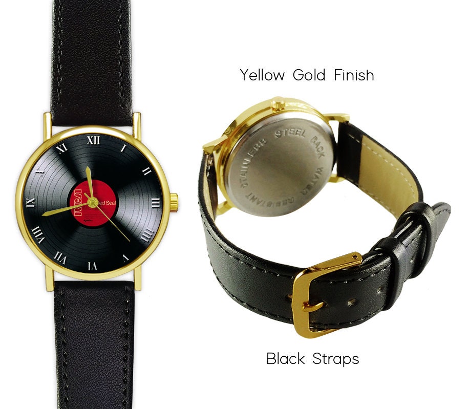 Vintage Vinyl Record Watch RED Label Leather Watch | Etsy