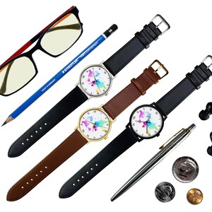 Colorful World Map Watch | Travel Gift | Cartography | Leather Watch ...