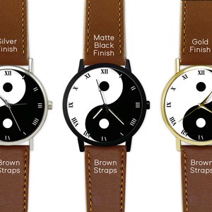 Yin Yang Symbol Watch | Black and White | Leather Watch | Ladies Watch ...