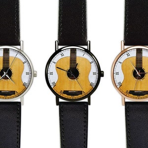 Acoustic Guitar Watch Leather Watch Ladies Watch | Etsy