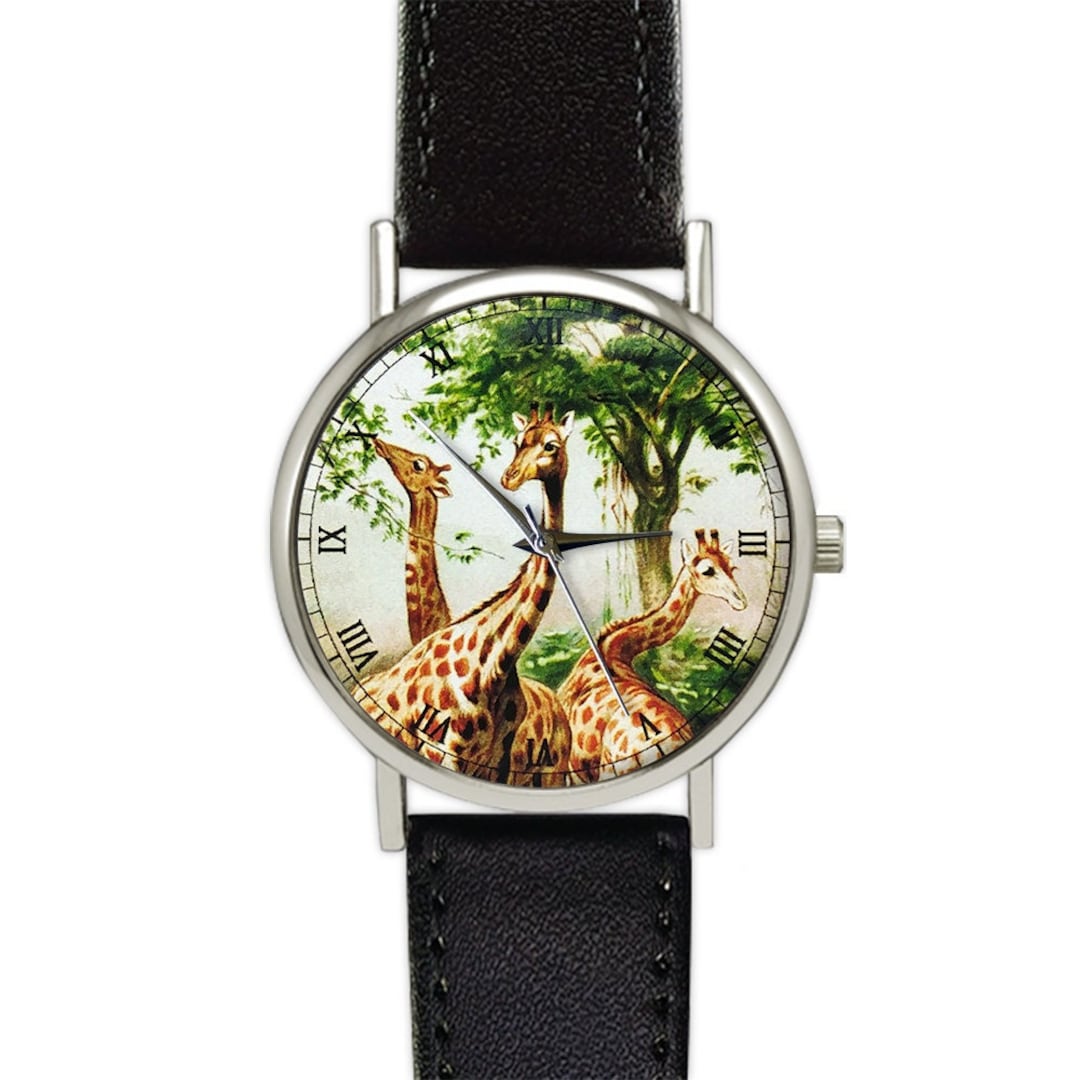 Vintage Giraffe Watch | Safari | Africa | Classic Style Leather Watch ...