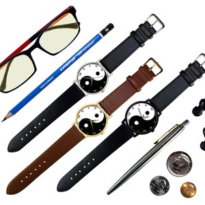 Yin Yang Symbol Watch | Black and White | Leather Watch | Ladies Watch ...