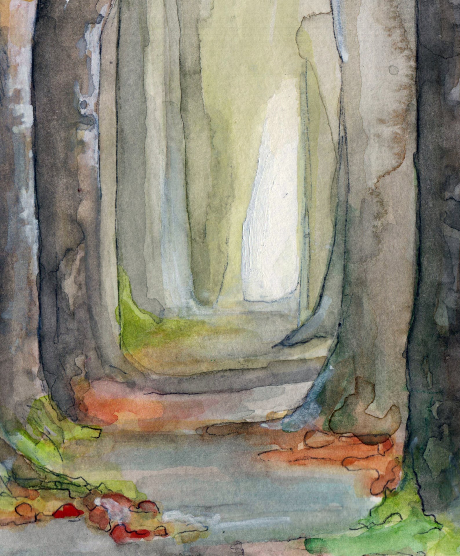 Forest Path Painting - Print From Original Watercolor Painting ...