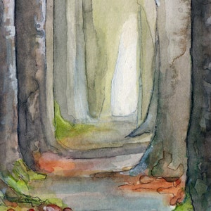 Forest Path Painting - Print From Original Watercolor Painting ...