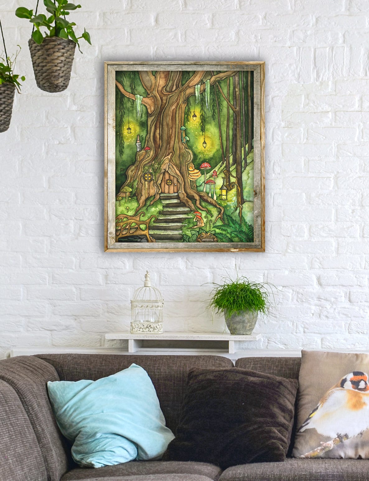 Enchanted Forest Painting Fantasy Art Fairy House Fantasy - Etsy