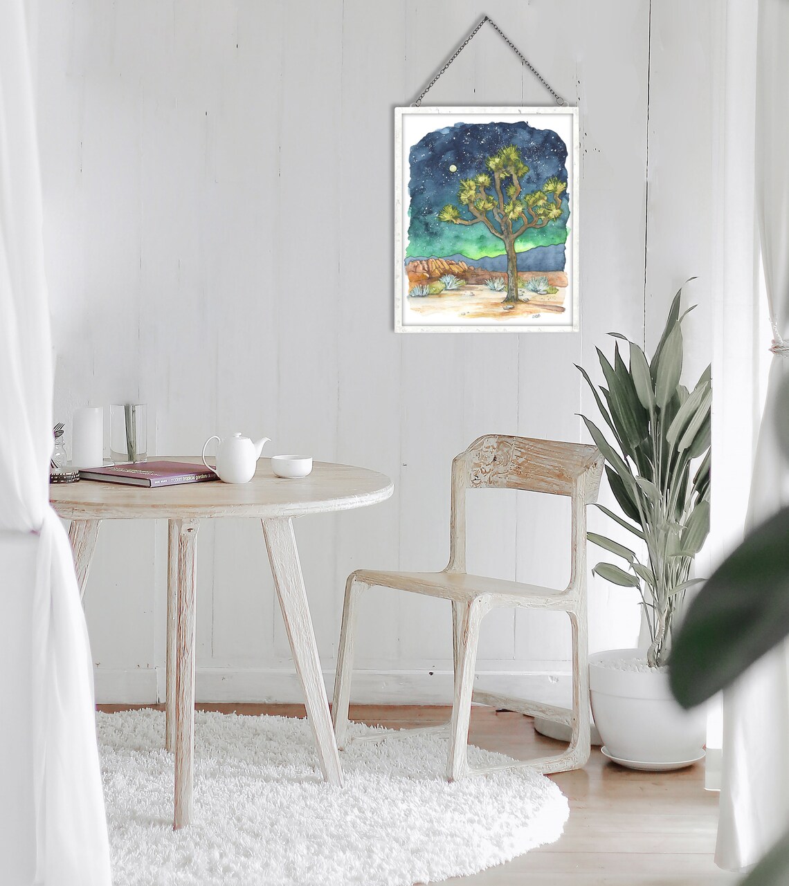 Desert Tree Print - Watercolor Painting of Joshua Tree, Cactus Print ...