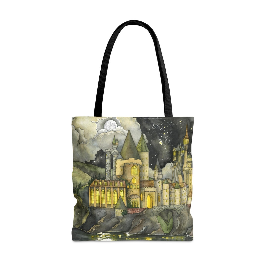 Wizard Castle Tote Bag Fantasy Shopping Tote Bookish Bag - Etsy
