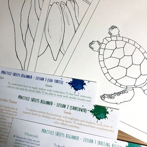 Learn to Paint Watercolor Kit- Beginner Practice Set for Paint Nights ...