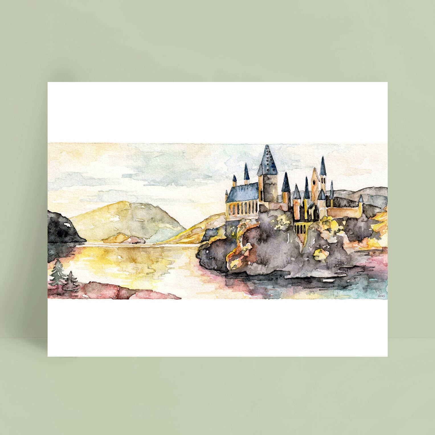 Fantasy Castle Painting Wizard School Wizard Castle Fantasy - Etsy