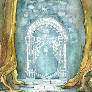 Dwarven Mines Painting, Watercolor Painting, Mines of Dwarf Lord ...
