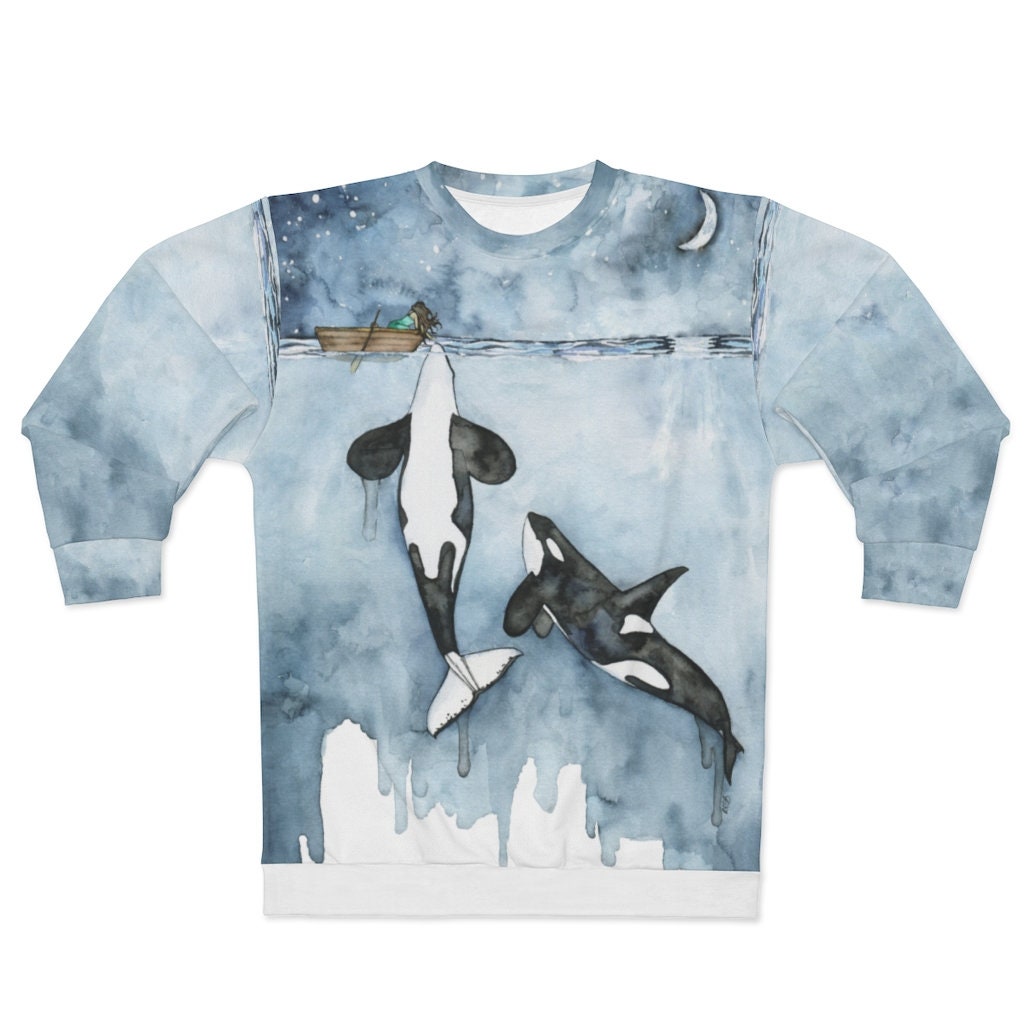 Unisex Orca and Girl Sweatshirt Crewneck All Over Print | Etsy