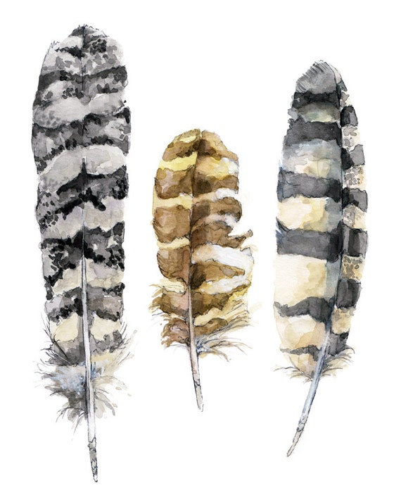 Feather Painting Print From Original Watercolor Painting | Etsy