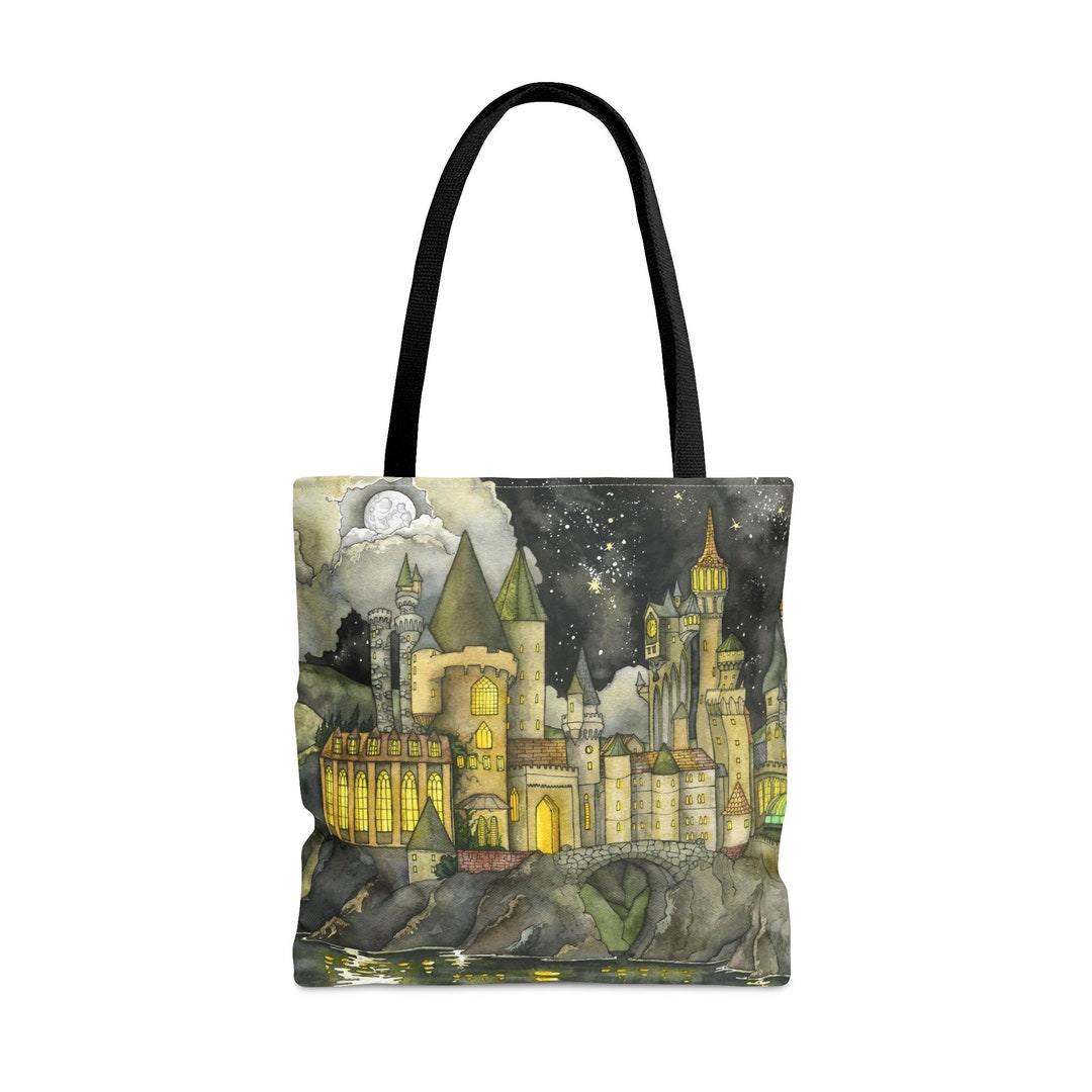 Wizard Castle Tote Bag Fantasy Shopping Tote, Bookish Bag, Canvas Magic ...