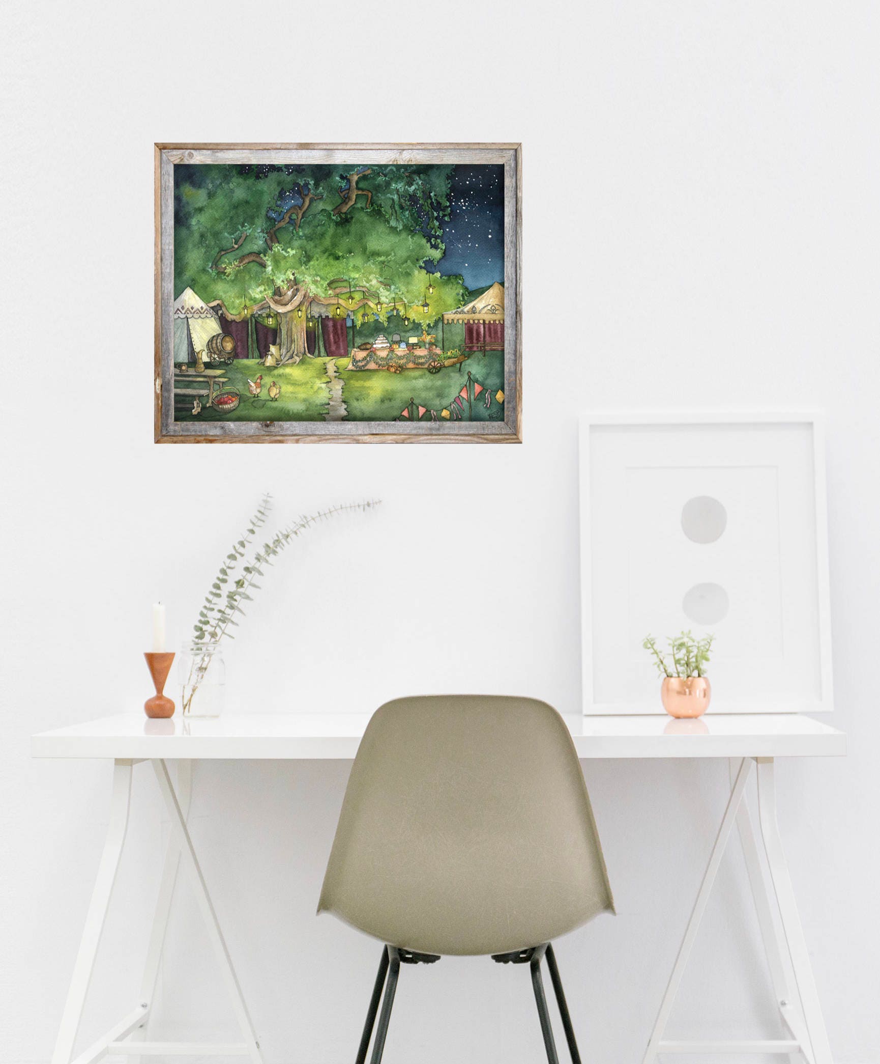 Party Tree Painting Bag End Fantasy Art Fantasy Painting - Etsy