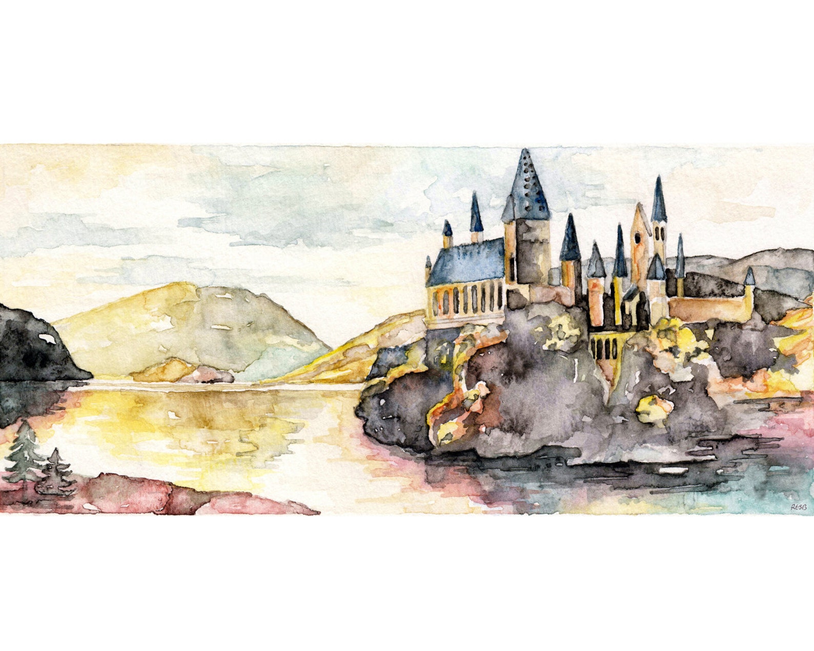 Fantasy Castle Painting Wizard School Wizard Castle Fantasy - Etsy