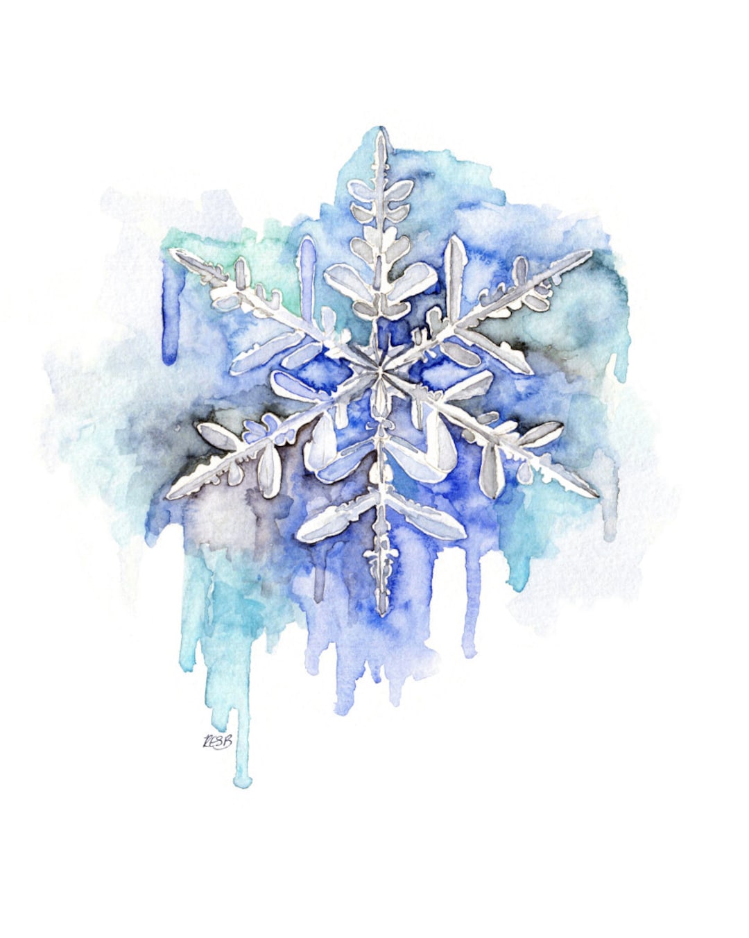 Snowflake Painting - Print From Original Watercolor Painting, "soft as ...