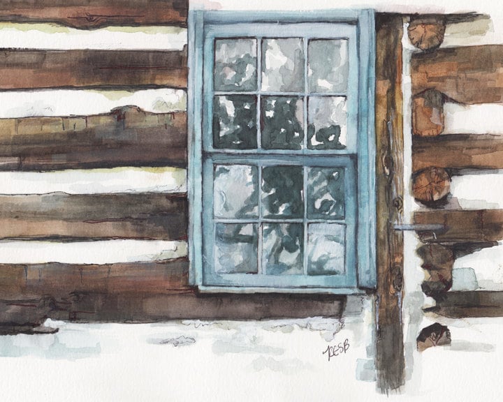 Barn Window Painting Print From Original Watercolor Painting - Etsy